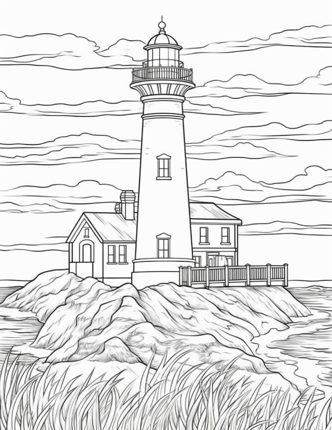 300 Beautiful Lighthouses, Beach Coloring Book, Adult Color, Kids ...