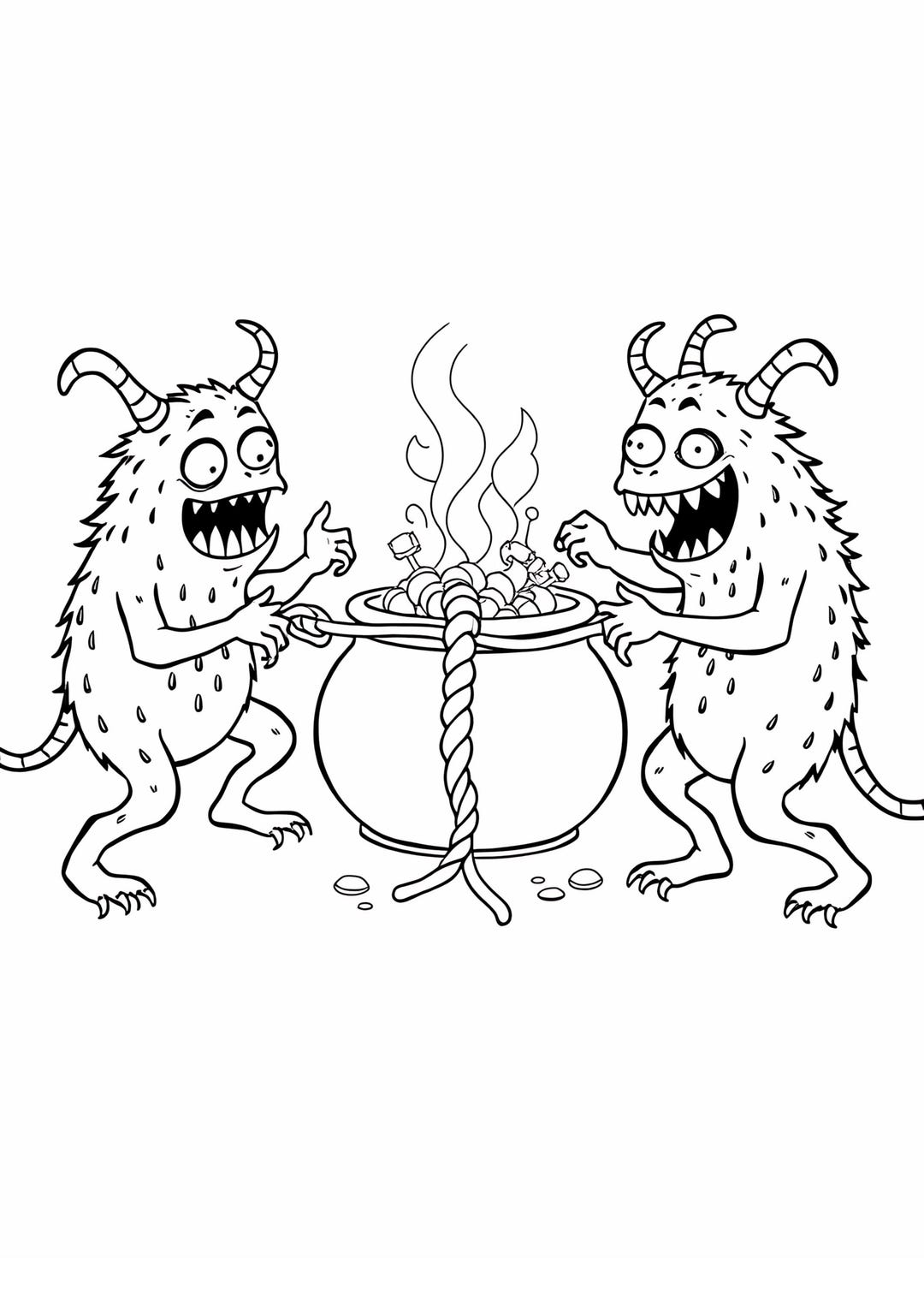50 Cute Monster Party Coloring Pages, Coloring Book, Adult Color, Kids ...