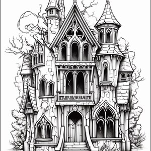 50 Gothic Architecture Coloring Pages, Coloring Book, Adult Coloring ...