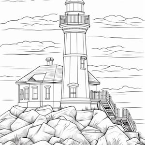300 Lighthouses & Beaches Coloring Pages | Coastal Scenes Printable ...