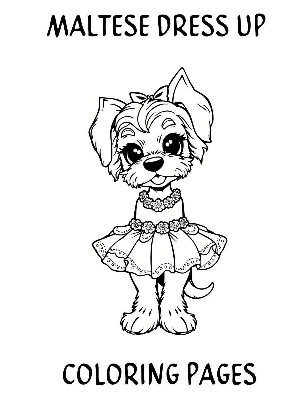 75 Cute Maltese Dress up Coloring Pages, Coloring Book, Adult Coloring ...