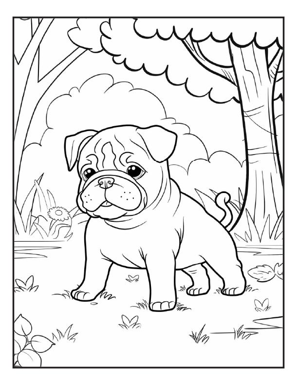 100 Bulldog Coloring Pages, Coloring Book, Adult Coloring Book, Kids ...