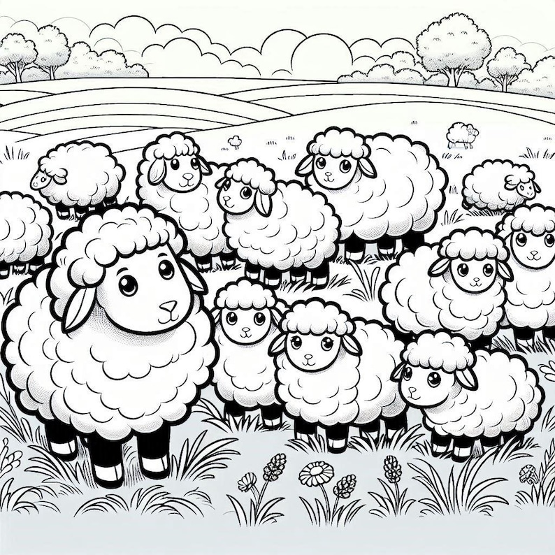 48 Quiet Sheep Coloring Pages, Coloring Book, Adult Coloring Book, Kids ...