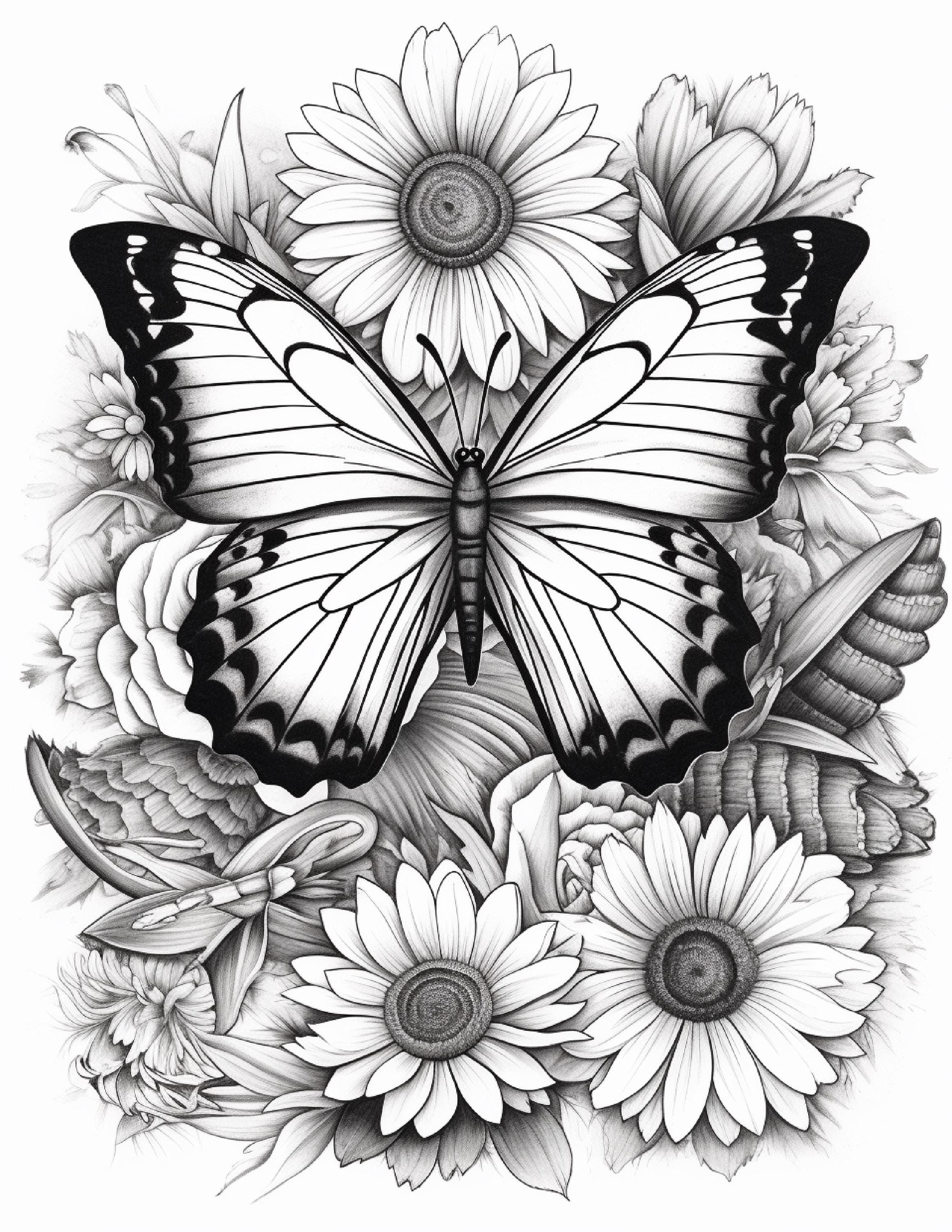 50 Butterfly Bliss Coloring Pages | Printable Coloring Book for ...
