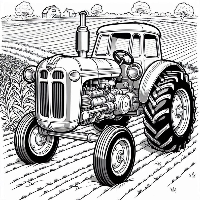 23 Tractor Coloring Pages, Coloring Book, Adult Coloring Book, Kids ...