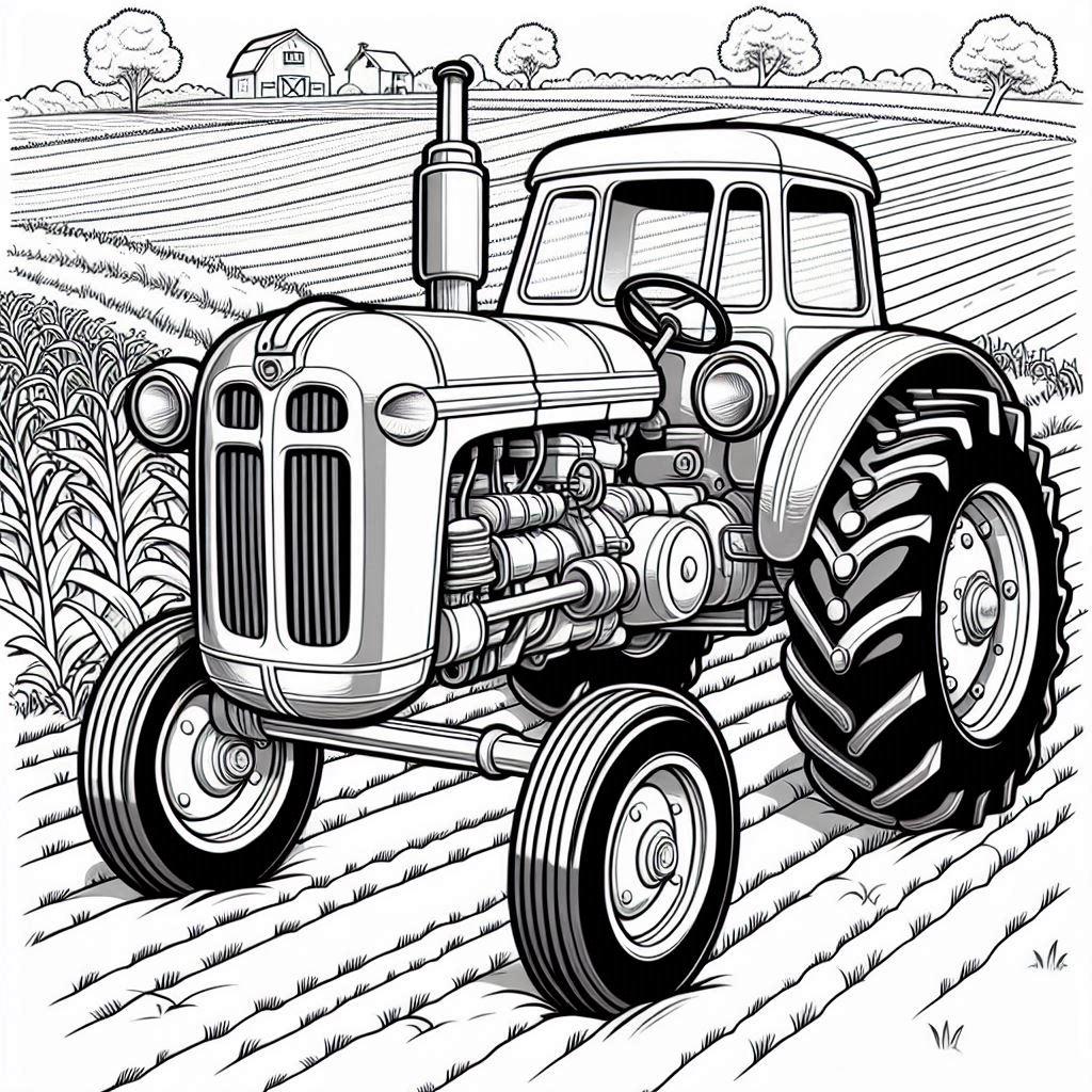 23 Tractor Coloring Pages, Coloring Book, Adult Coloring Book, Kids ...