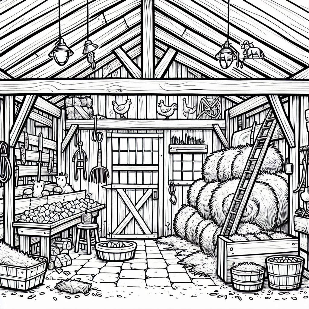 35 Fancy Barns Coloring Pages, Coloring Book, Adult Coloring Book, Kids ...