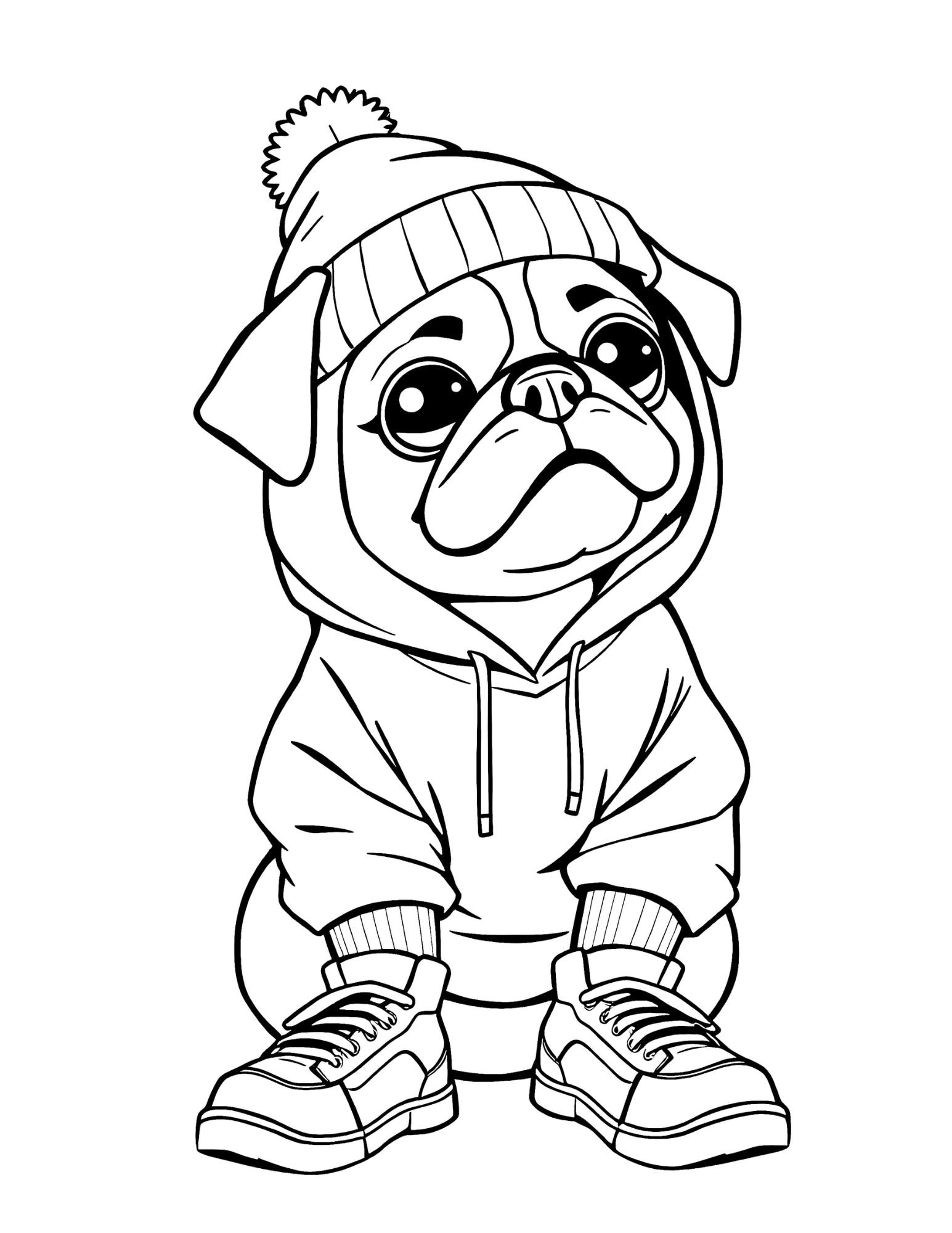 75 Pugs Dressing up Coloring Pages | Cute Printable Dog Coloring Book ...