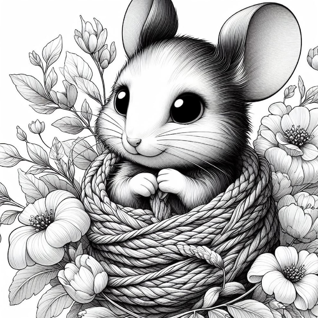 50 Cute Mice Coloring Pages, Coloring Book, Adult Coloring Book, Kids ...