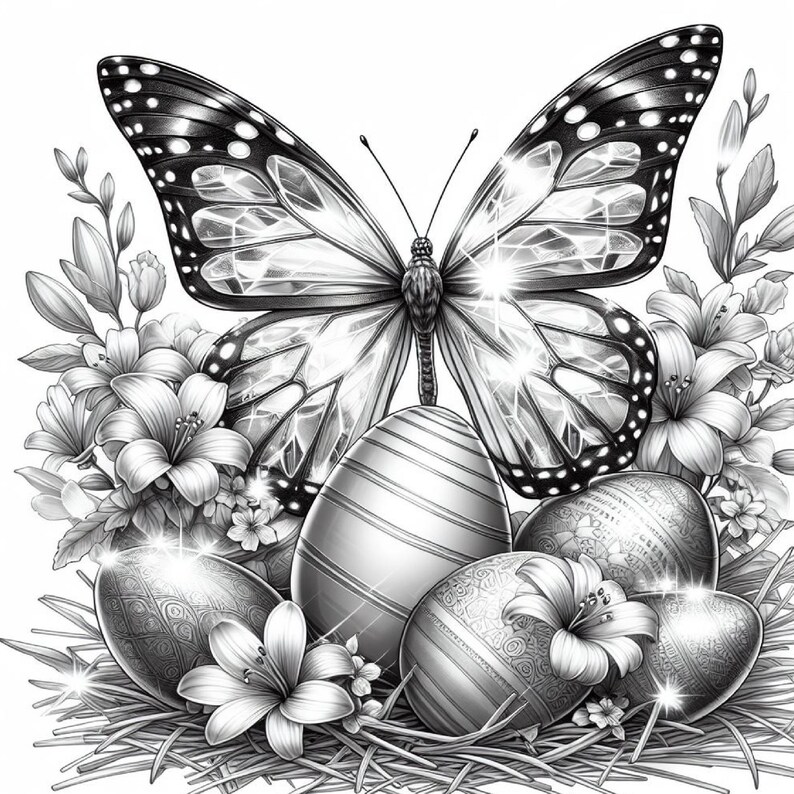 55 Easter Butterfly Coloring Pages | Spring Holiday Coloring Book ...