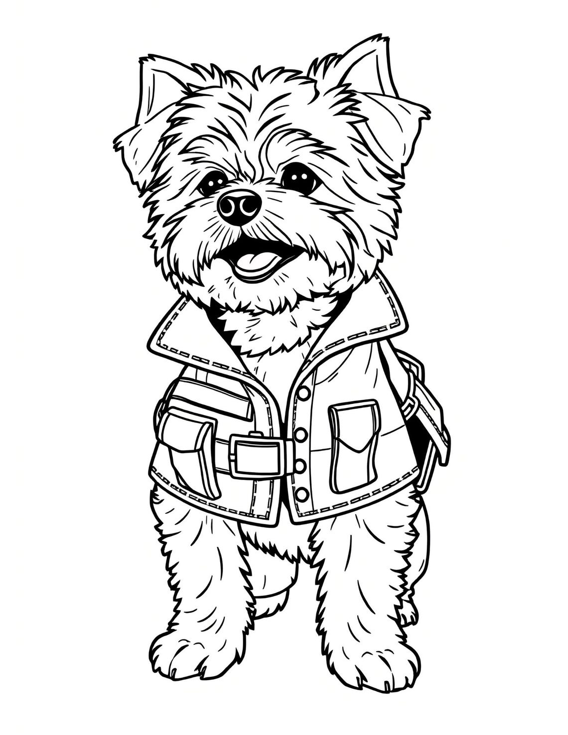 75 Cute Bichon Frise Dress up Coloring Pages, Coloring Book, Adult ...