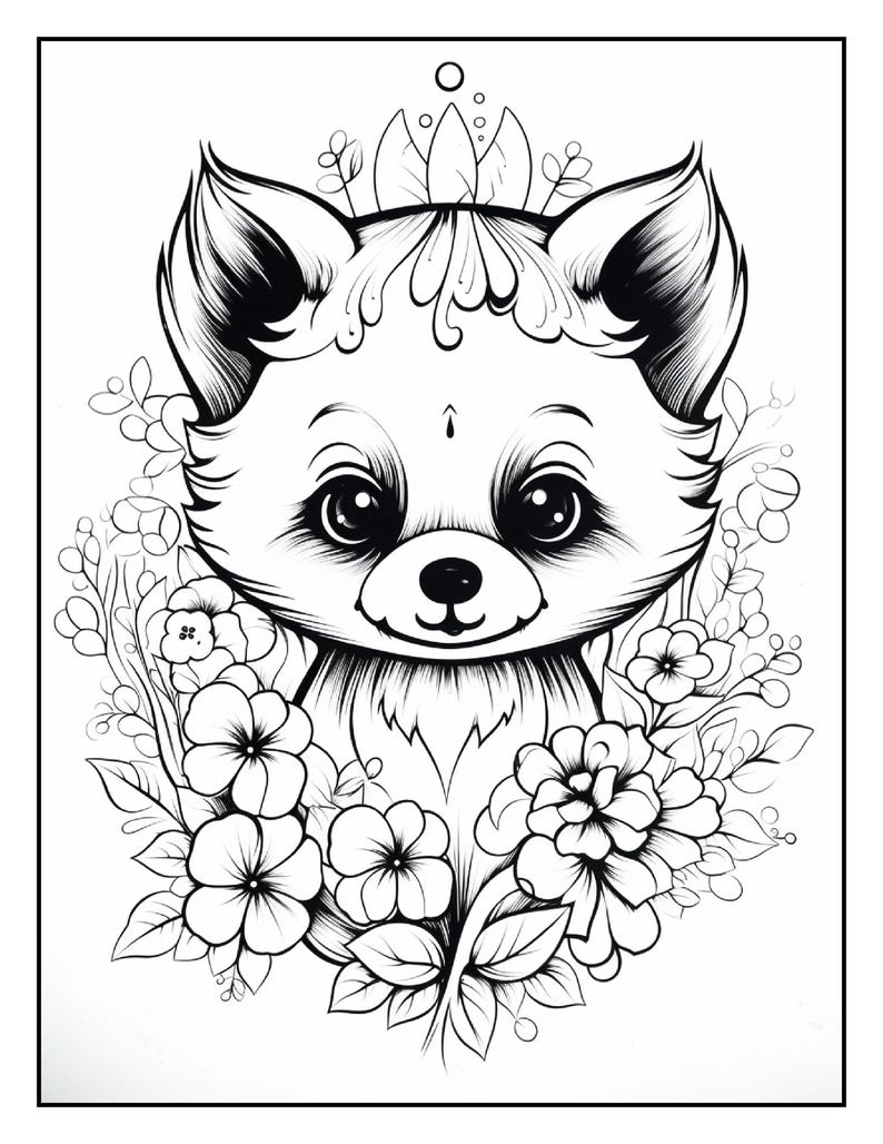 210 Floral Animal Coloring Pages | Printable Coloring Book | Animal ...
