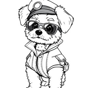 75 Cute Bichon Frise Dress up Coloring Pages, Coloring Book, Adult ...