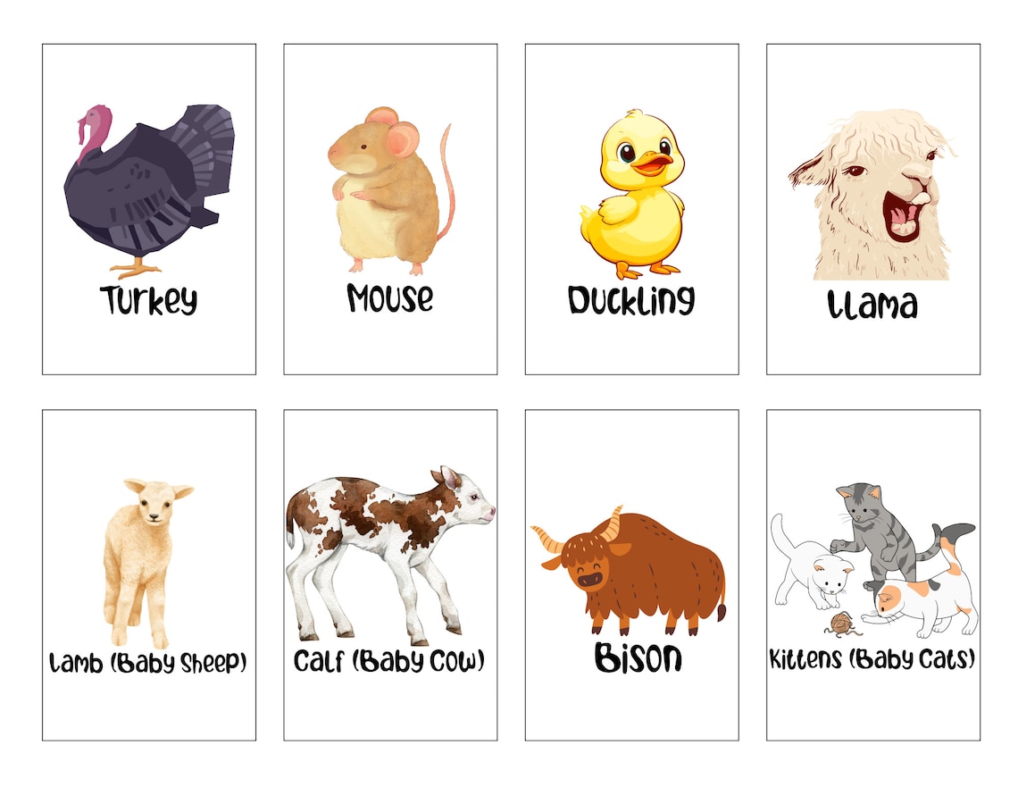 Farm Animal Bingo Printable | Kids Party Game | Fun Learning Activity ...