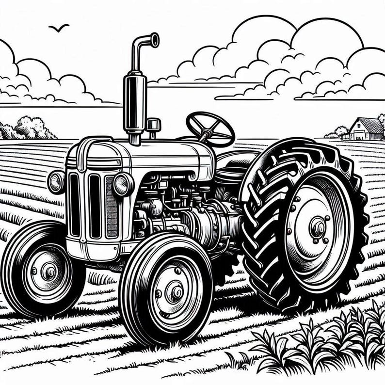 23 Tractor Coloring Pages, Coloring Book, Adult Coloring Book, Kids ...