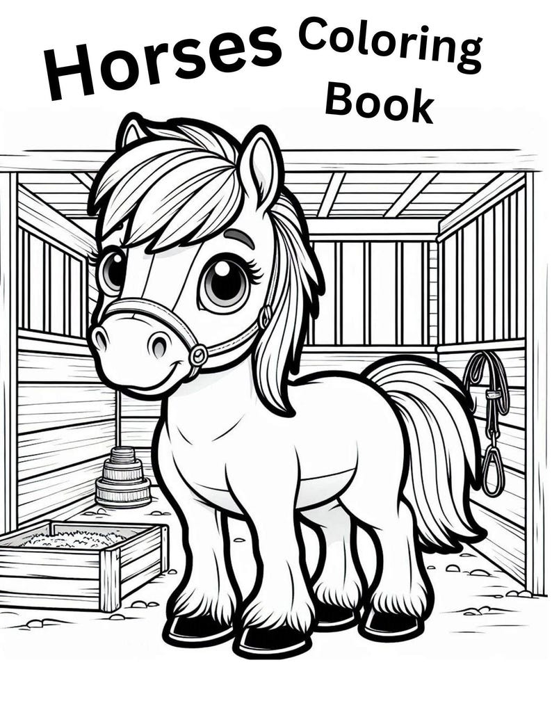 26 Cute Horses Coloring Pages, Coloring Book, Adult Coloring Book, Kids ...