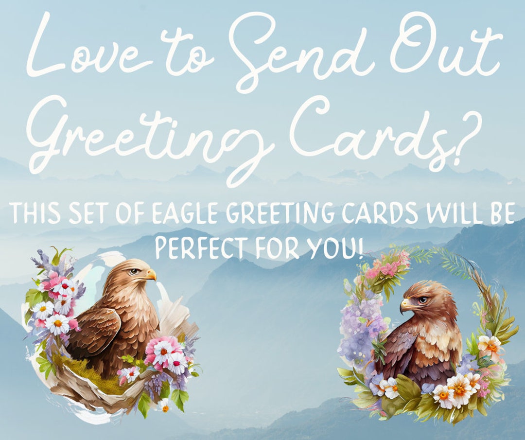 8 Printable Eagle Greeting Cards | 5x7 Blank Wildlife Cards | Canva ...