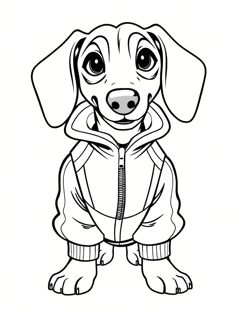 75 Cute Daschund (doxie) Dress up Coloring Pages, Coloring Book, Adult ...