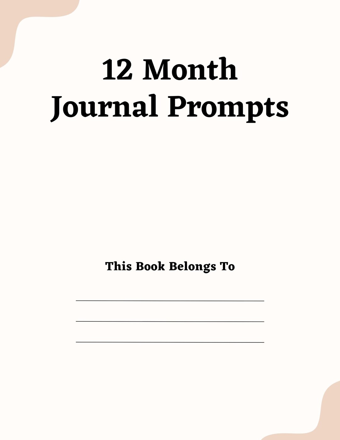 12 Month Journal Prompts | Printable Writing Prompts | Daily Journal ...