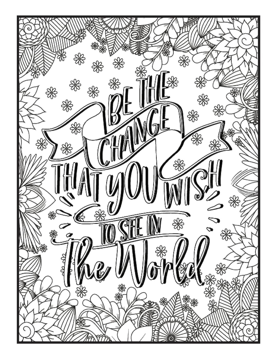 Inspirational Quotes Coloring Book (100 Pages) - Etsy
