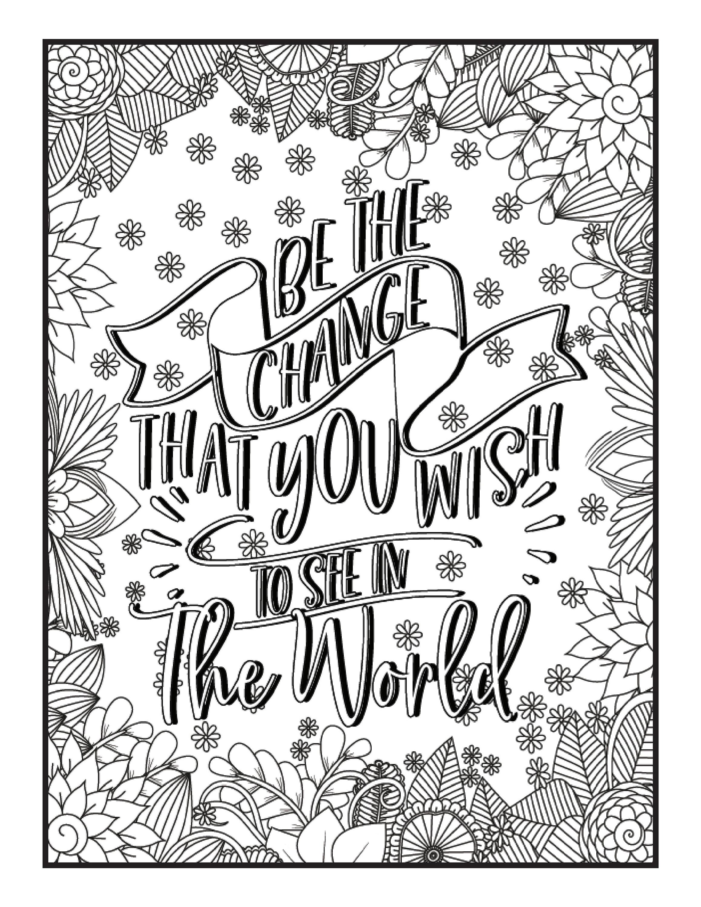 Inspirational Quotes Coloring Book (100 Pages) - Etsy