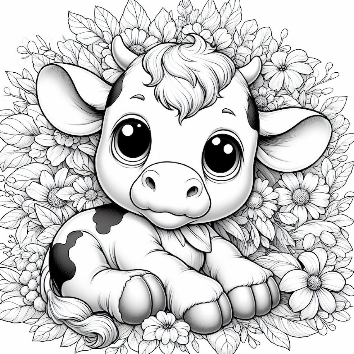 60 Cartoon Baby Cows, Calf Coloring Pages, Coloring Book, Adult ...