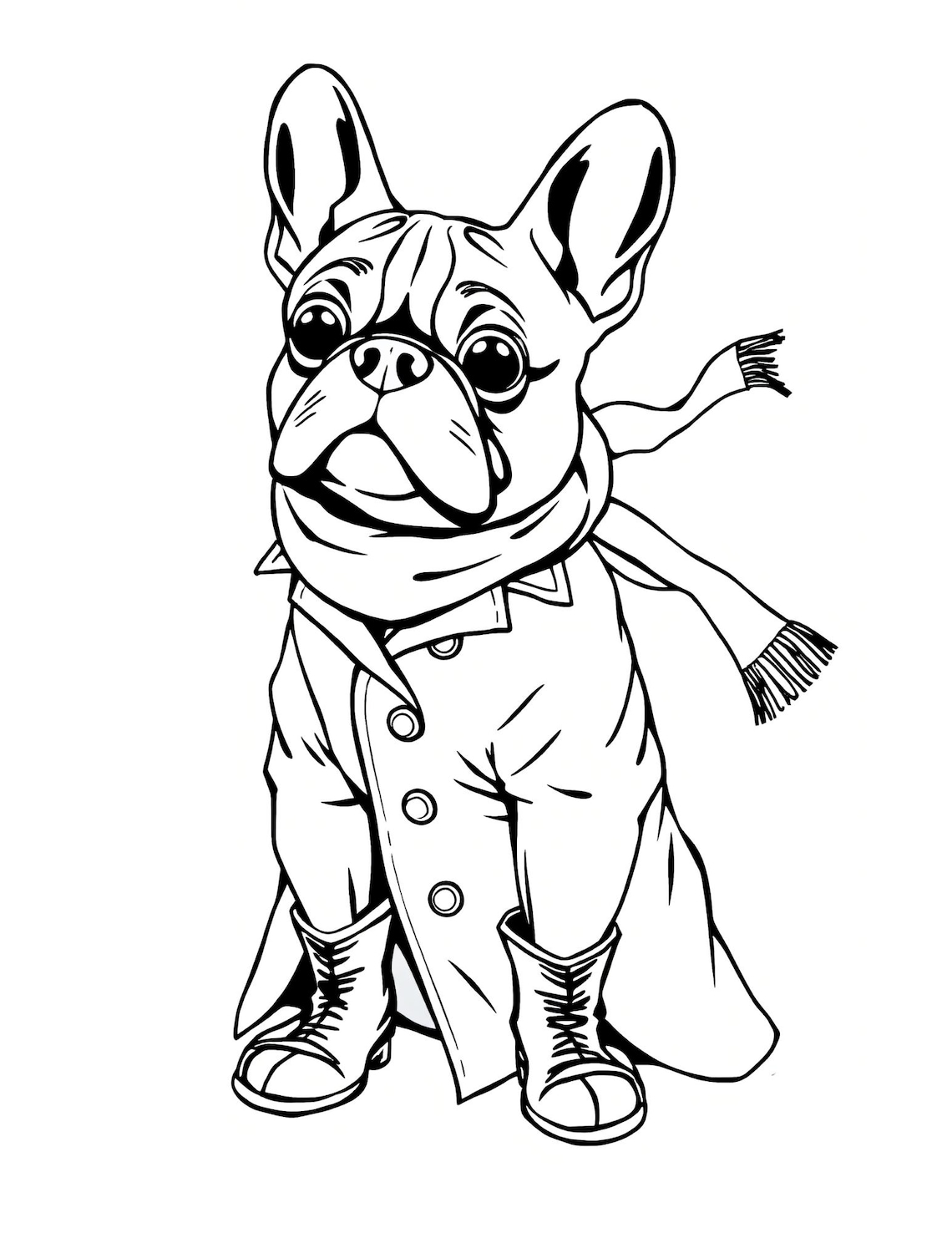 75 French Bulldog Coloring Pages – Funny Frenchie Dress-up Coloring ...
