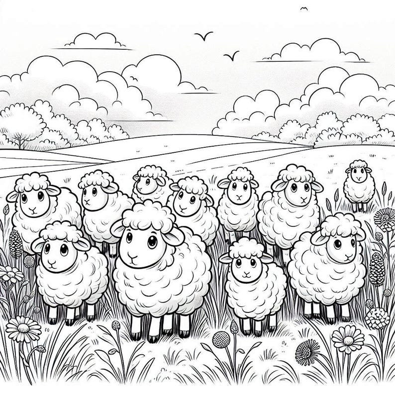 Sheep Coloring Pages | 48 Printable Quiet Sheep Pages | Kids & Adult ...