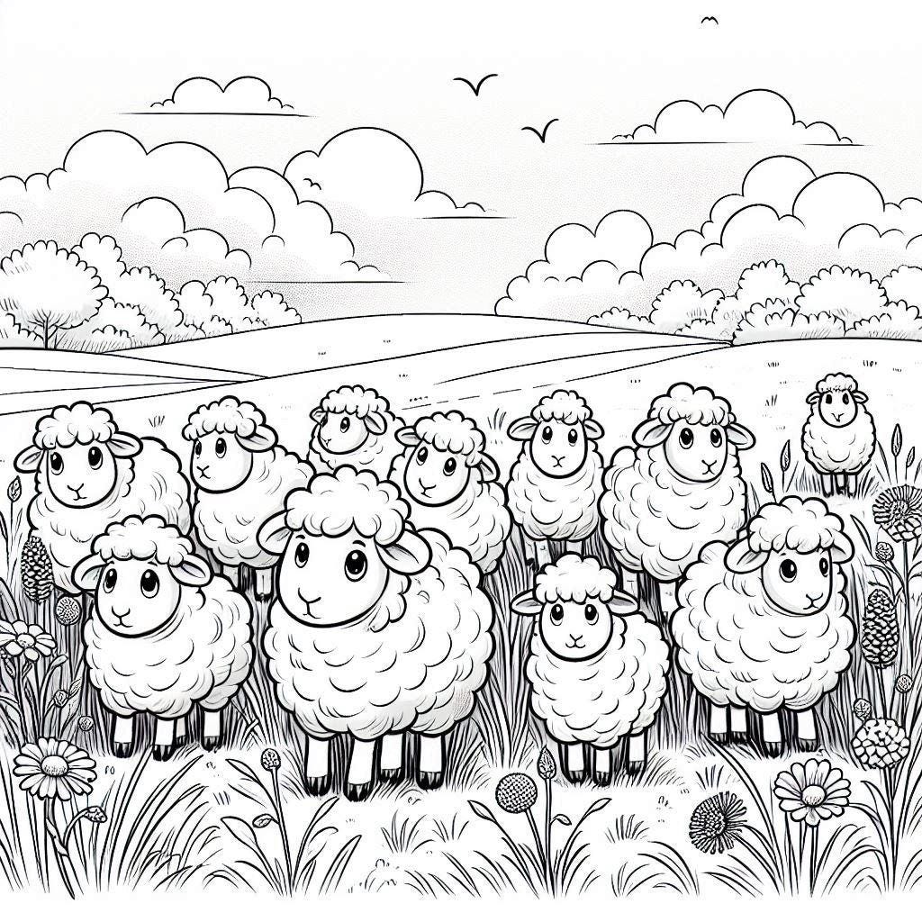48 Quiet Sheep Coloring Pages, Coloring Book, Adult Coloring Book, Kids ...