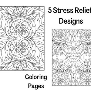 5 Stress Relief Coloring Pages - Etsy