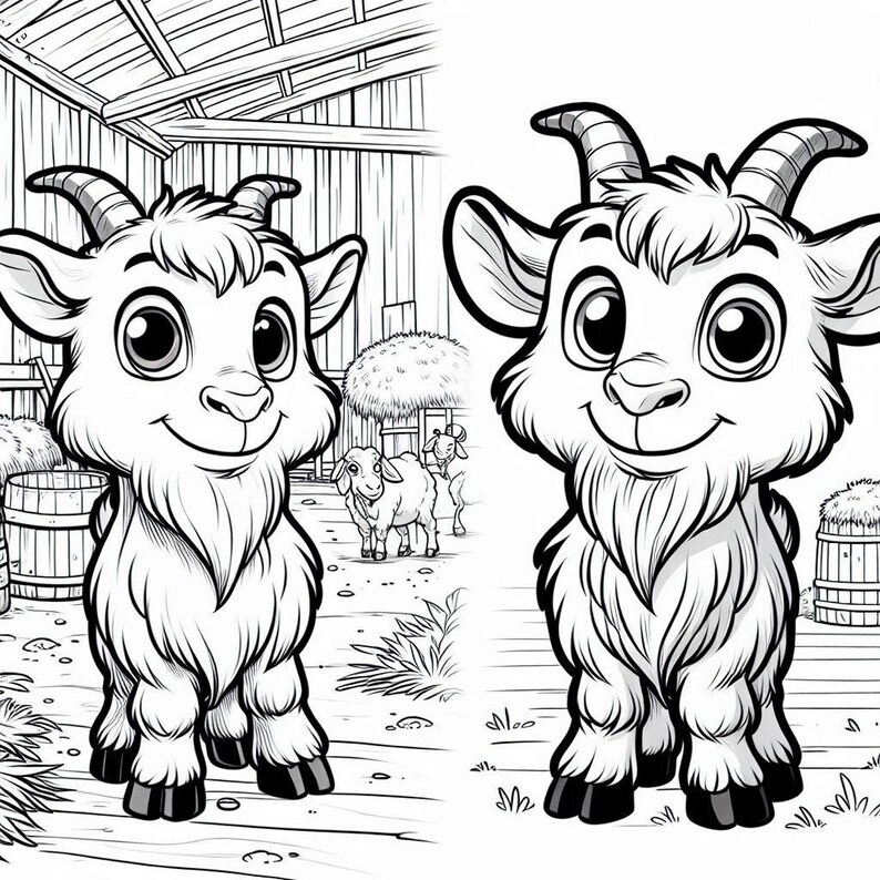 32 Adorable Goats Coloring Pages, Coloring Book, Adult Coloring Book ...