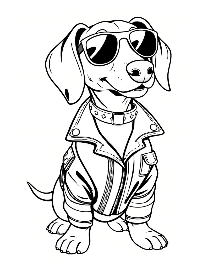 75 Cute Daschund (doxie) Dress up Coloring Pages, Coloring Book, Adult ...