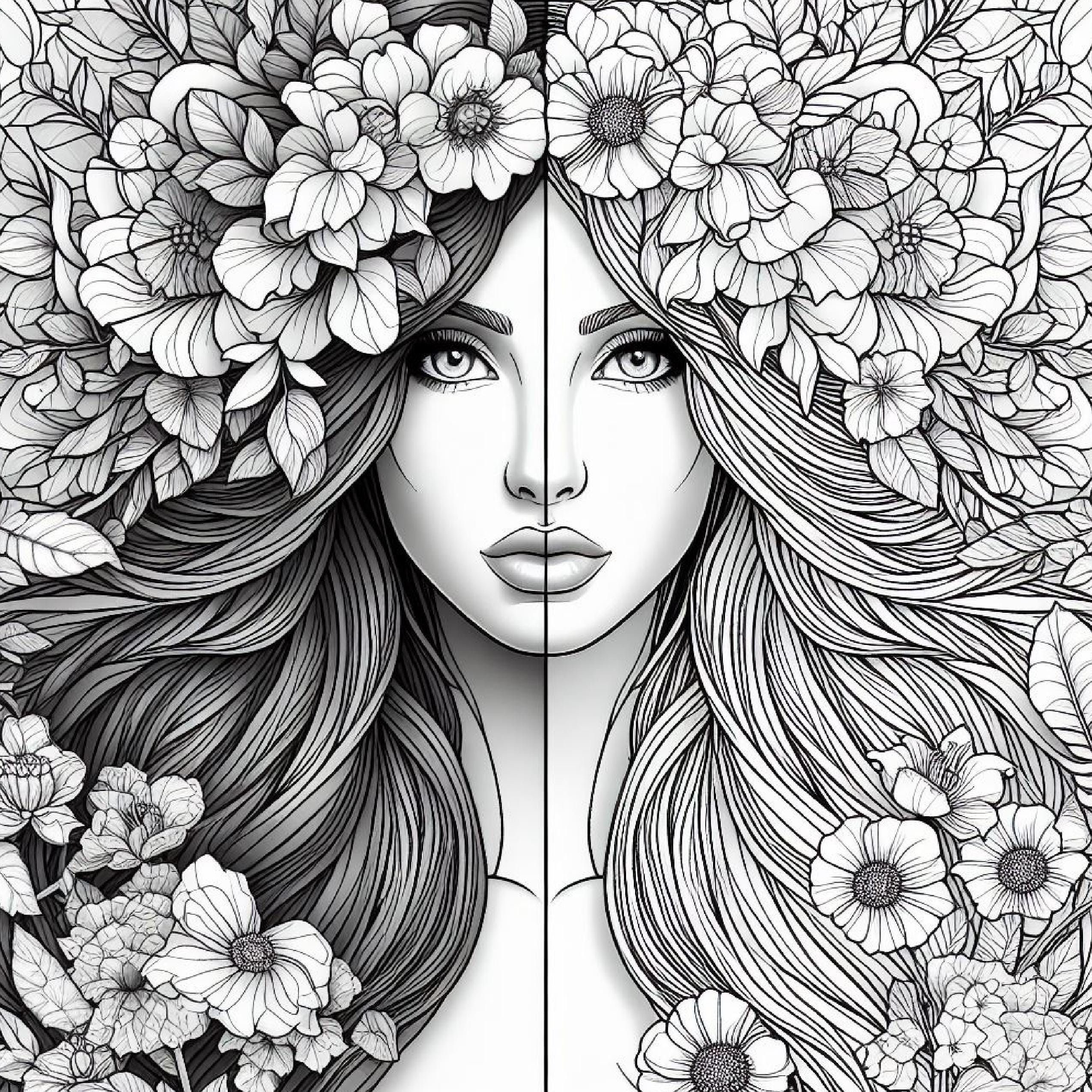43 Beautiful Women Coloring Pages, Coloring Book, Adult Coloring Book ...
