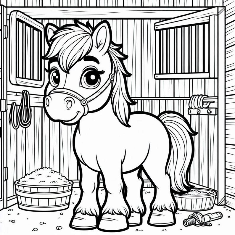 26 Cute Horses Coloring Pages, Coloring Book, Adult Coloring Book, Kids ...