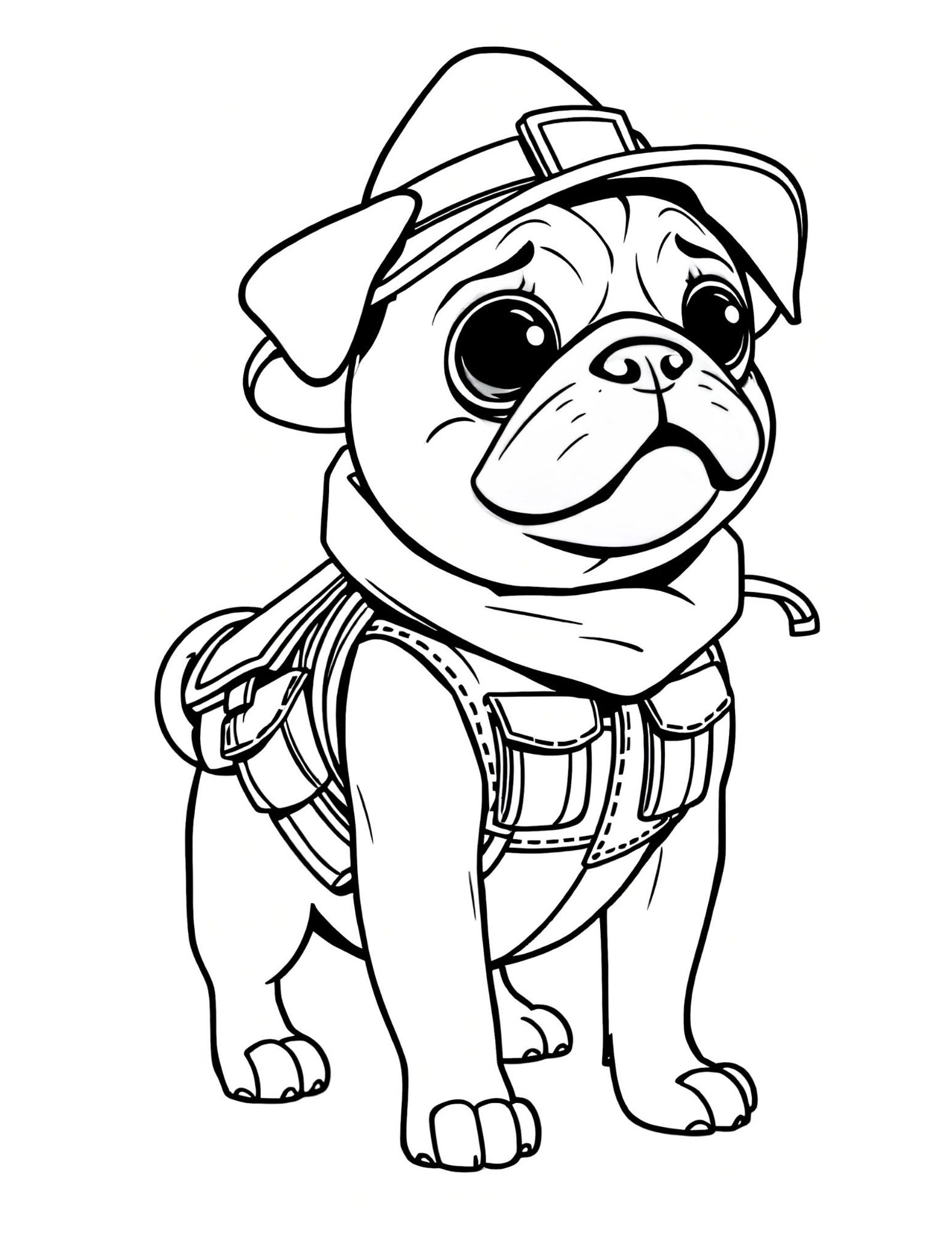 75 Pugs Dressing up Coloring Pages | Cute Printable Dog Coloring Book ...