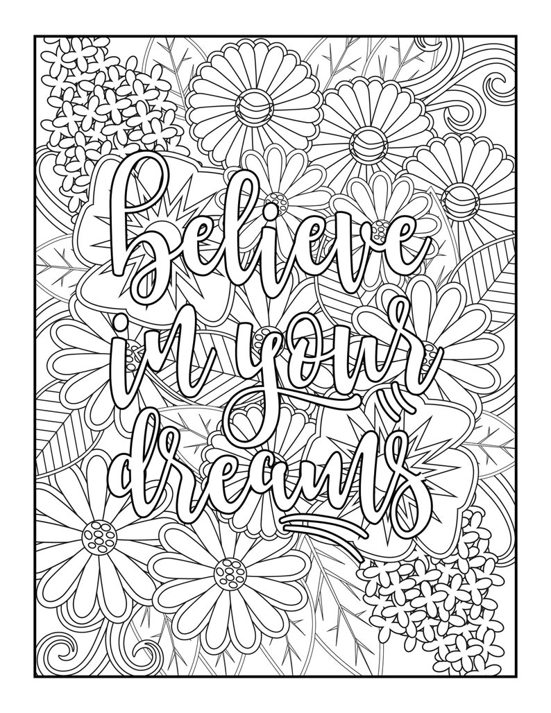 Inspirational Quotes Coloring Book (100 Pages) - Etsy