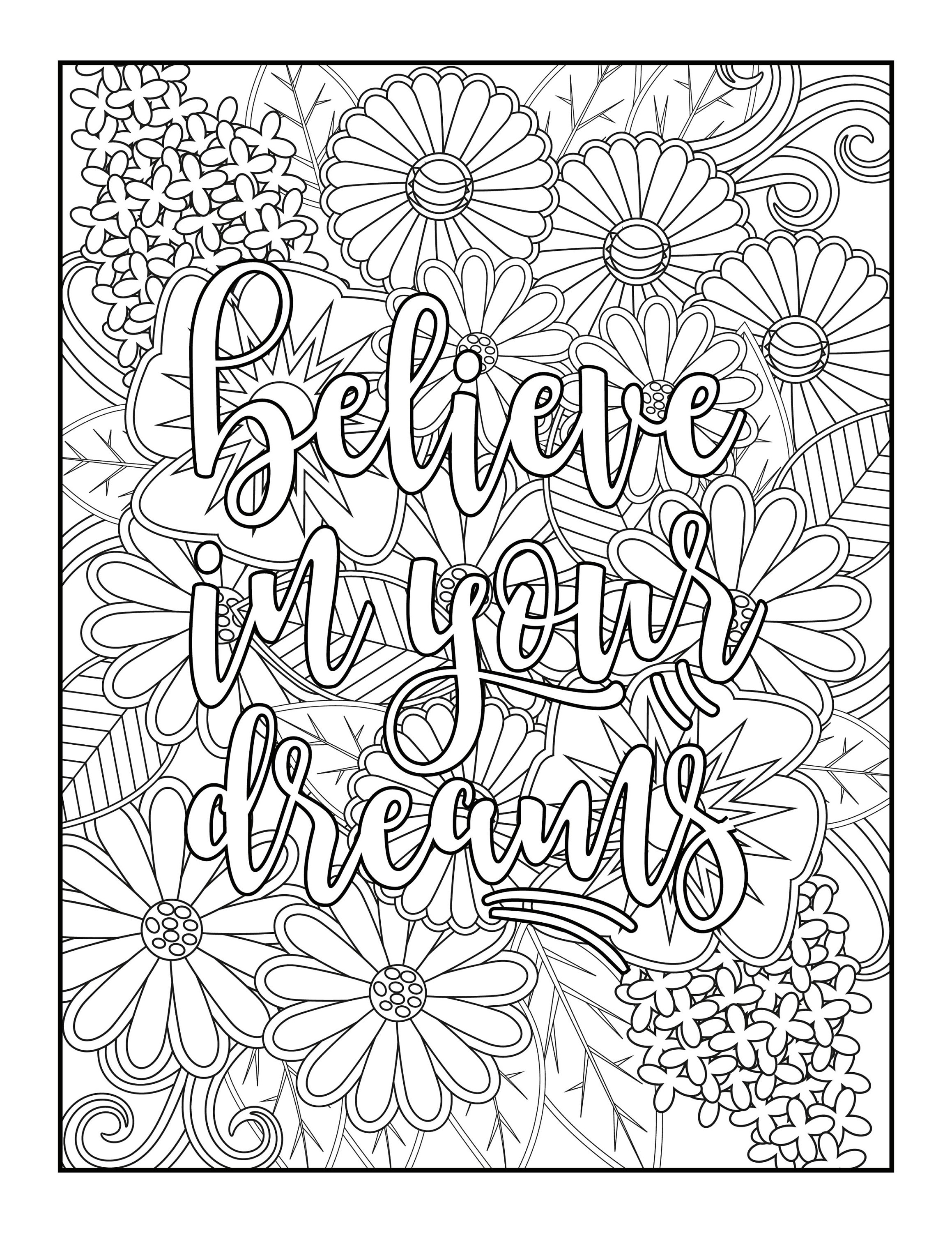Inspirational Quotes Coloring Book (100 Pages) - Etsy