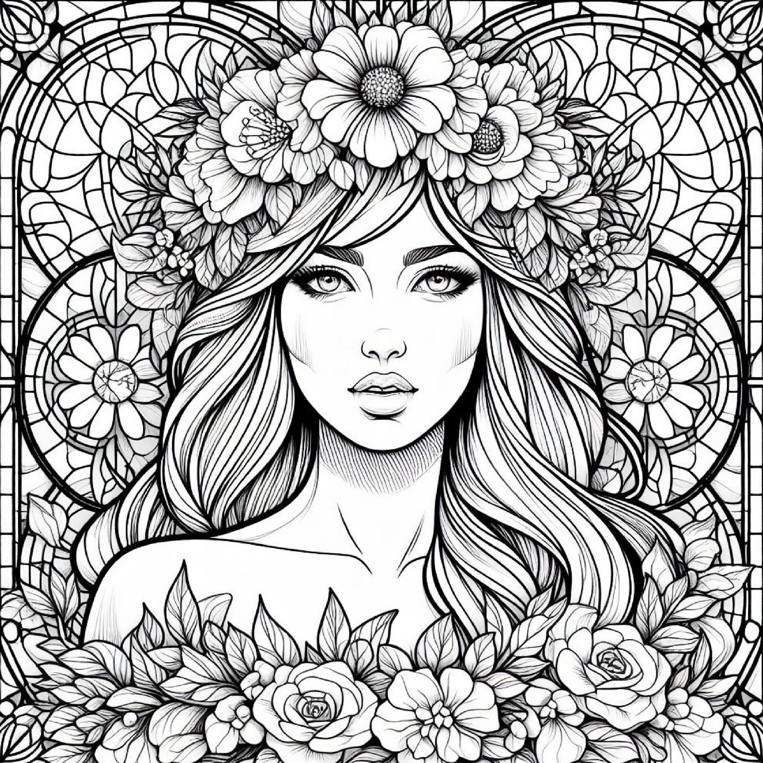 43 Beautiful Women Coloring Pages, Coloring Book, Adult Coloring Book ...