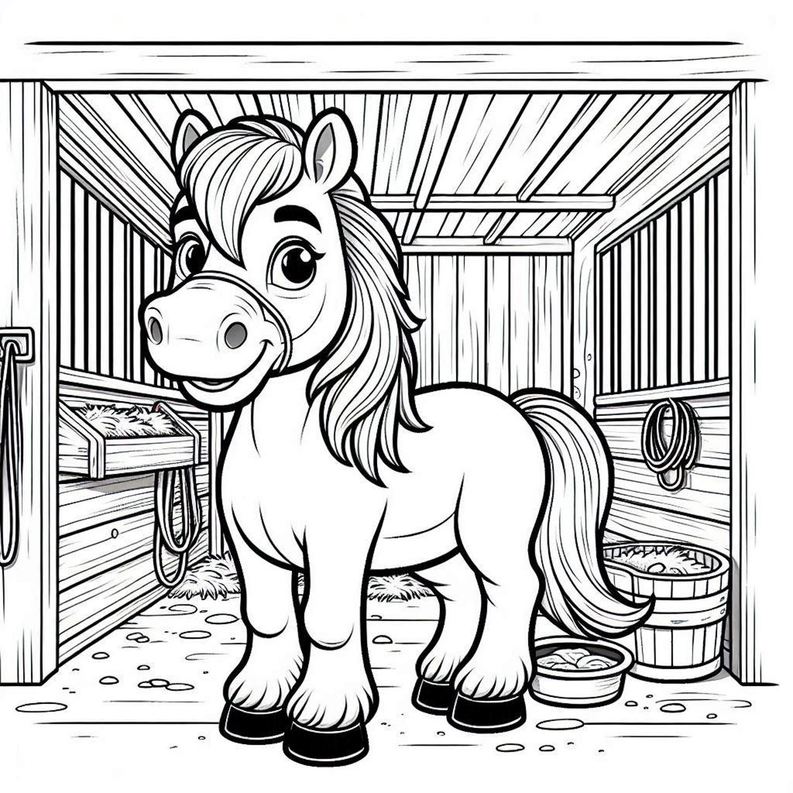 26 Cute Horses Coloring Pages, Coloring Book, Adult Coloring Book, Kids ...