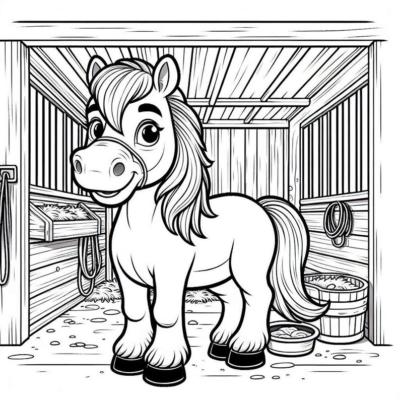 26 Cute Horses Coloring Pages, Coloring Book, Adult Coloring Book, Kids ...