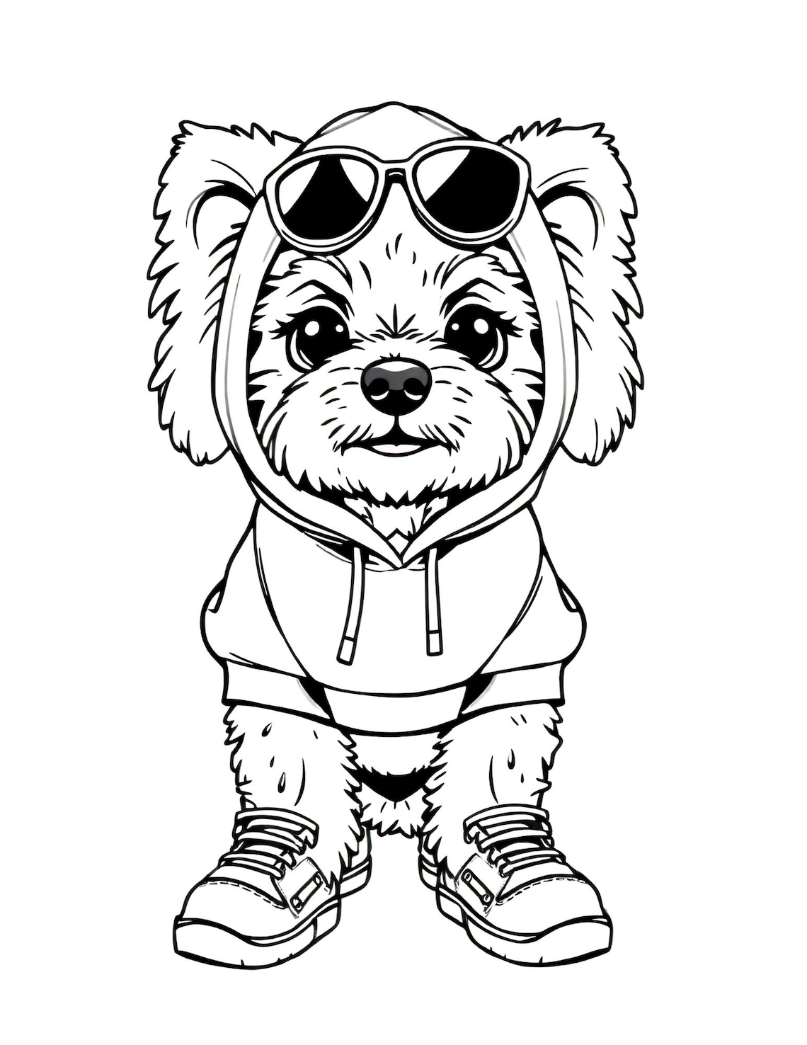 75 Cute Bichon Frise Dress up Coloring Pages, Coloring Book, Adult ...