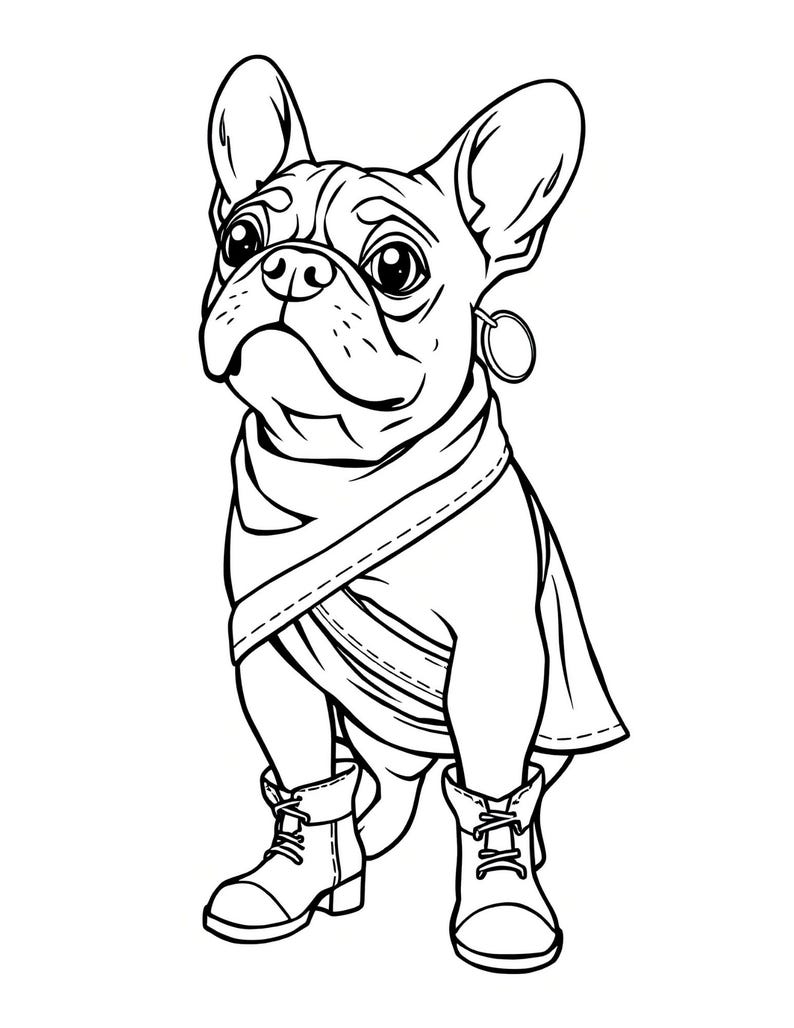 75 French Bulldog Coloring Pages – Funny Frenchie Dress-up Coloring ...