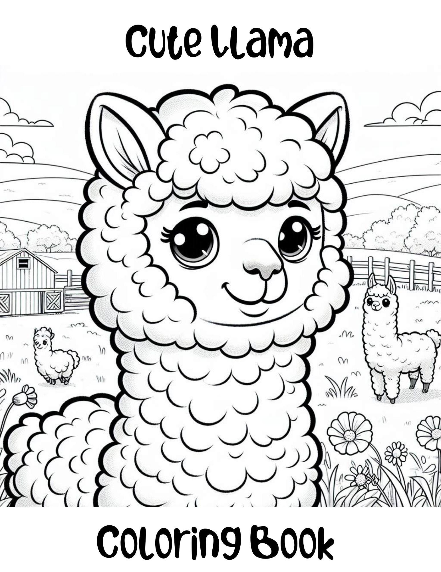 32 Cute Llama Coloring Pages, Coloring Book, Adult Coloring Book, Kids ...