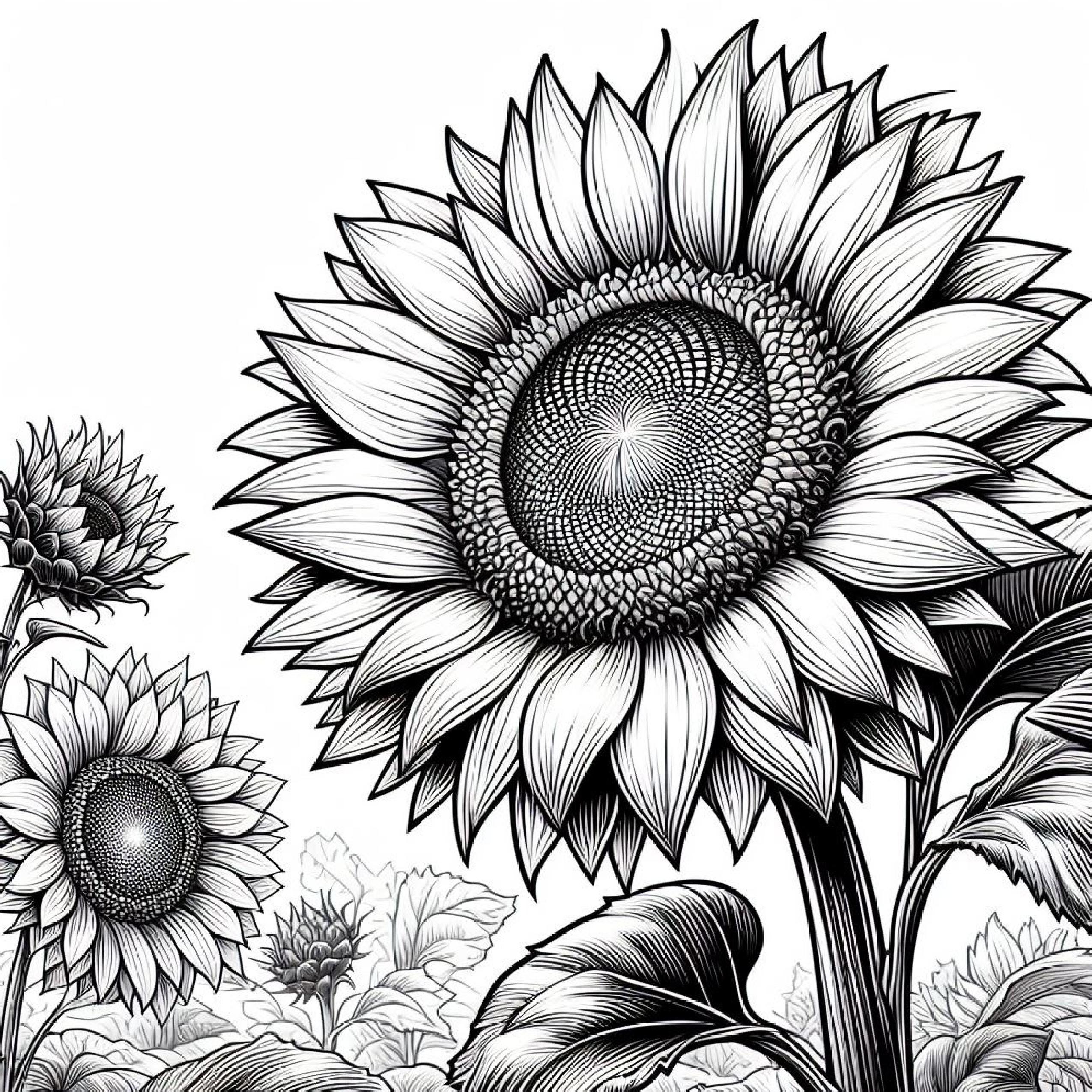 80 Realistic Flower Coloring Pages, Coloring Book, Adult Coloring Book ...