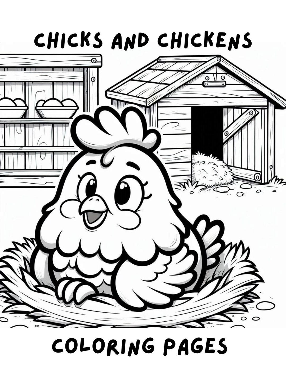 Chick & Chicken Coloring Pages | 15 Printable Pages | Kids and Adult ...