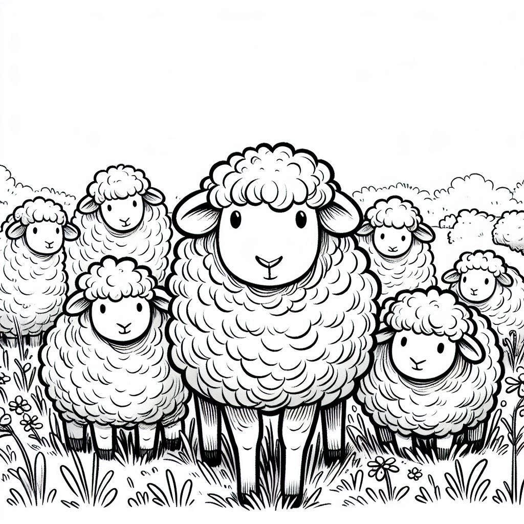 48 Quiet Sheep Coloring Pages, Coloring Book, Adult Coloring Book, Kids ...