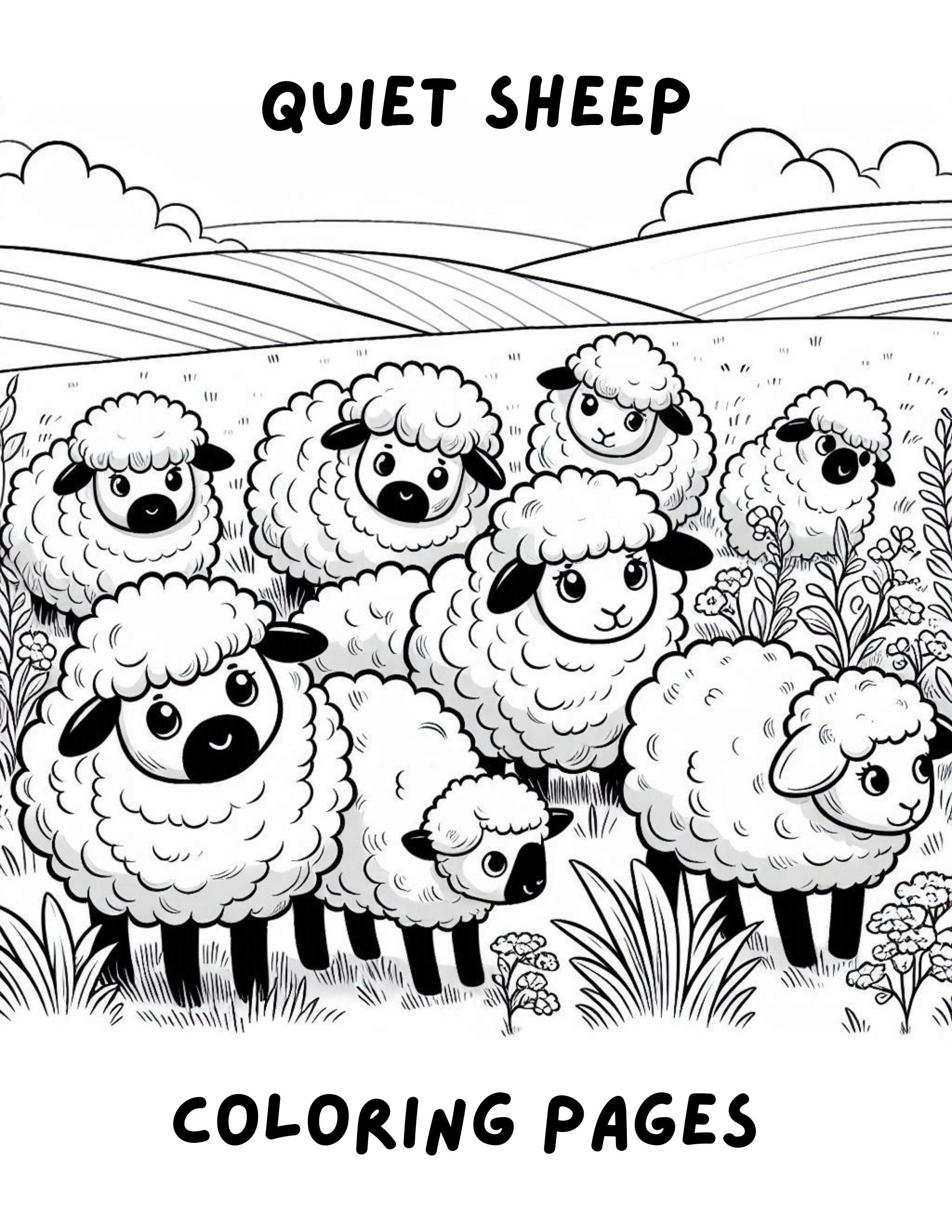48 Quiet Sheep Coloring Pages, Coloring Book, Adult Coloring Book, Kids ...