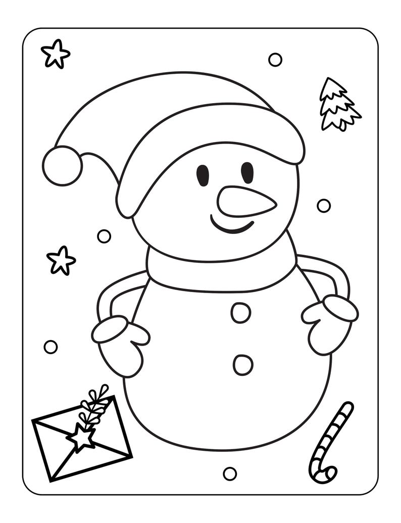 Christmas Coloring Pages for Kids | 25 Simple Holiday Pages | Printable ...