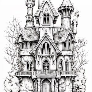 50 Gothic Architecture Coloring Pages, Coloring Book, Adult Coloring ...