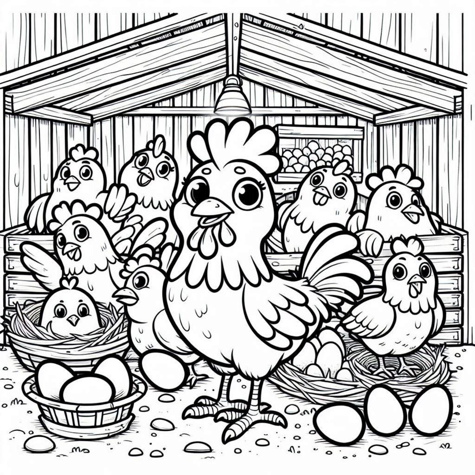 20 Clucks of Chicks Coloring Pages, Coloring Book, Adult Coloring Book ...